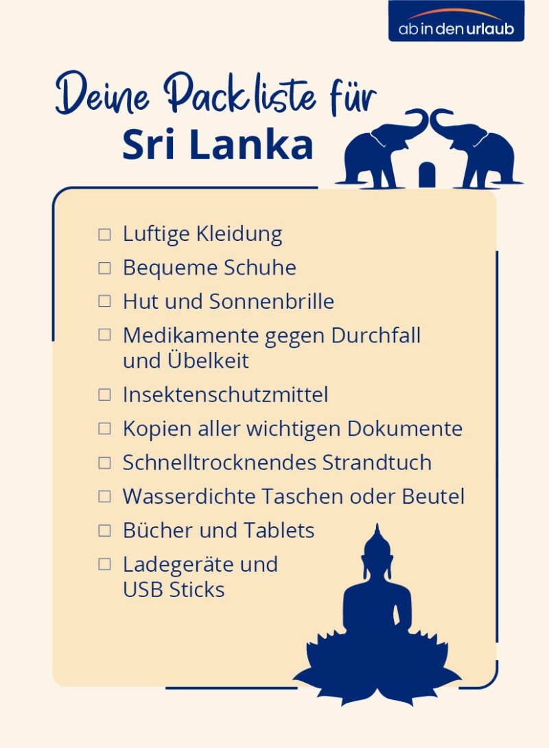Packliste Sri Lanka